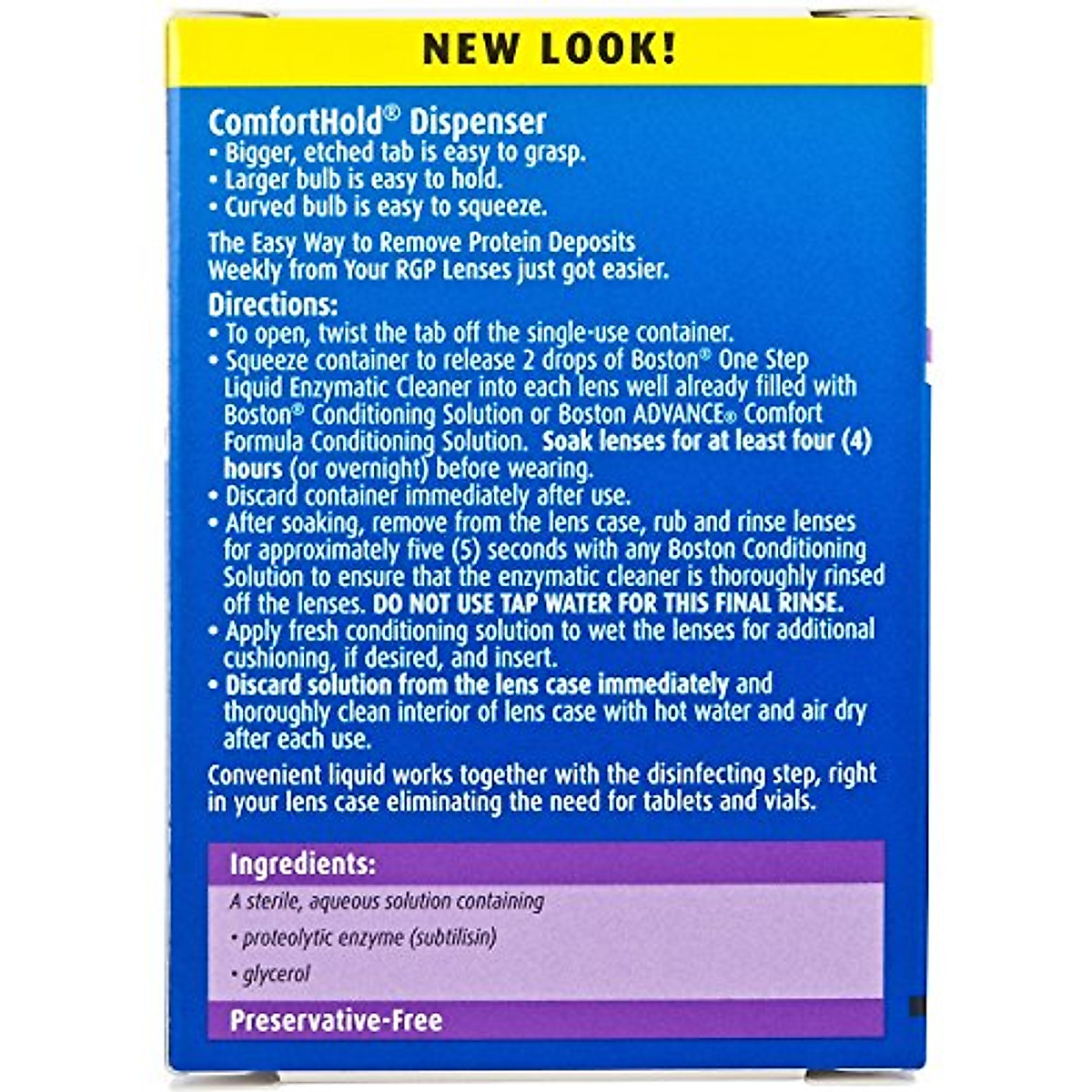 Bausch & Lomb Boston One Step Liquid Enzymatic Cleaner, Protein Remover, 0.01 Fl Oz each, 12 Count (Pack of 1)