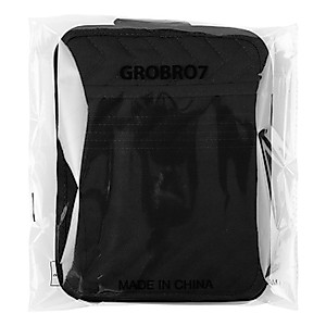 GROBRO7 5Pack Cotton Pocket Pot Holder Set Kitchen Heat Resistant Potholder Machine Washable Potholders Bulk Oven Mitts Black Plain Hot Pads Trivet for Baking Cooking with Pocket 7x9