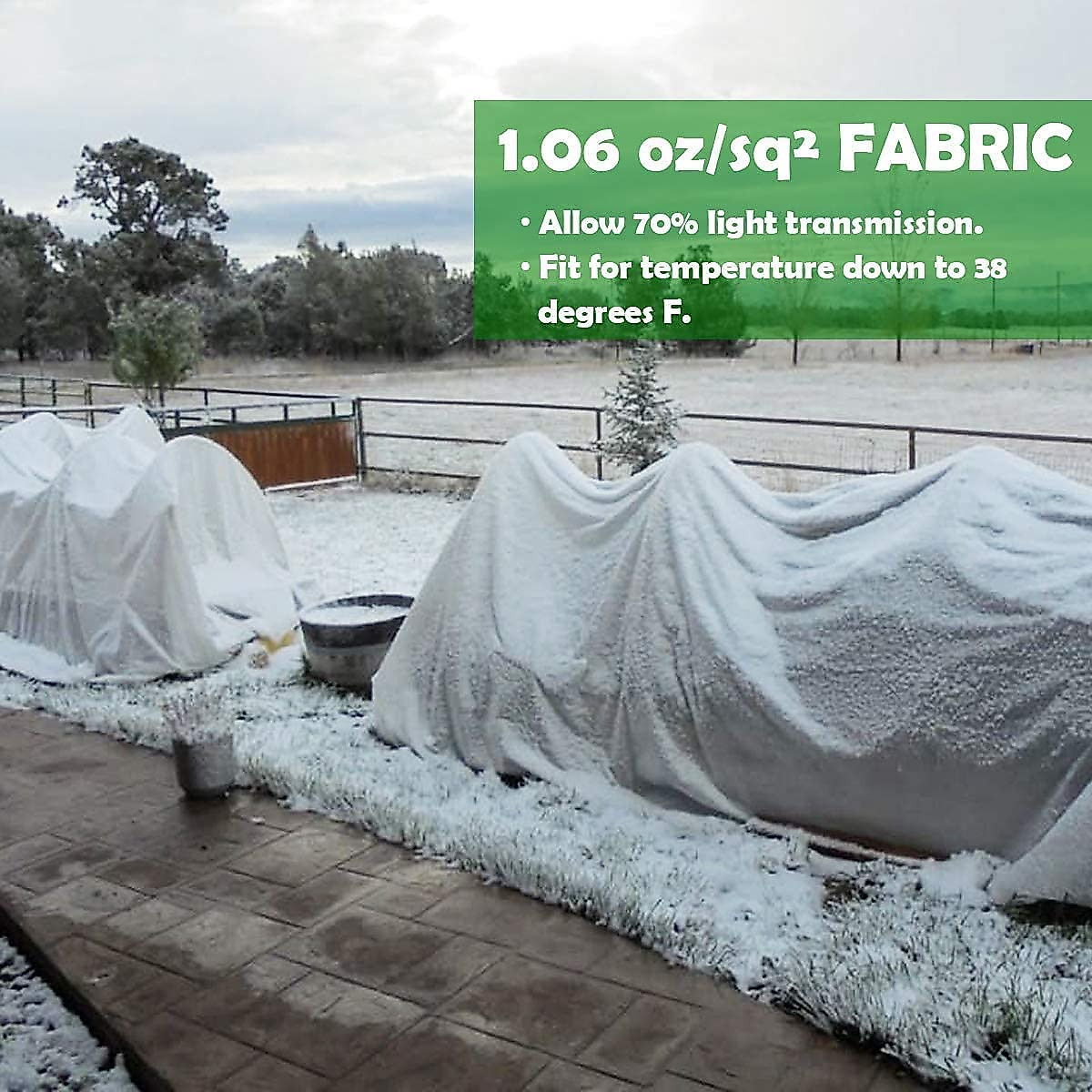 Plant Covers Freeze Protection, 10ft×33ft Reusable Rectangle Frost Protection Floating Row Cover Plant Blanket Garden Winterize Cover for Cold Weather Snow