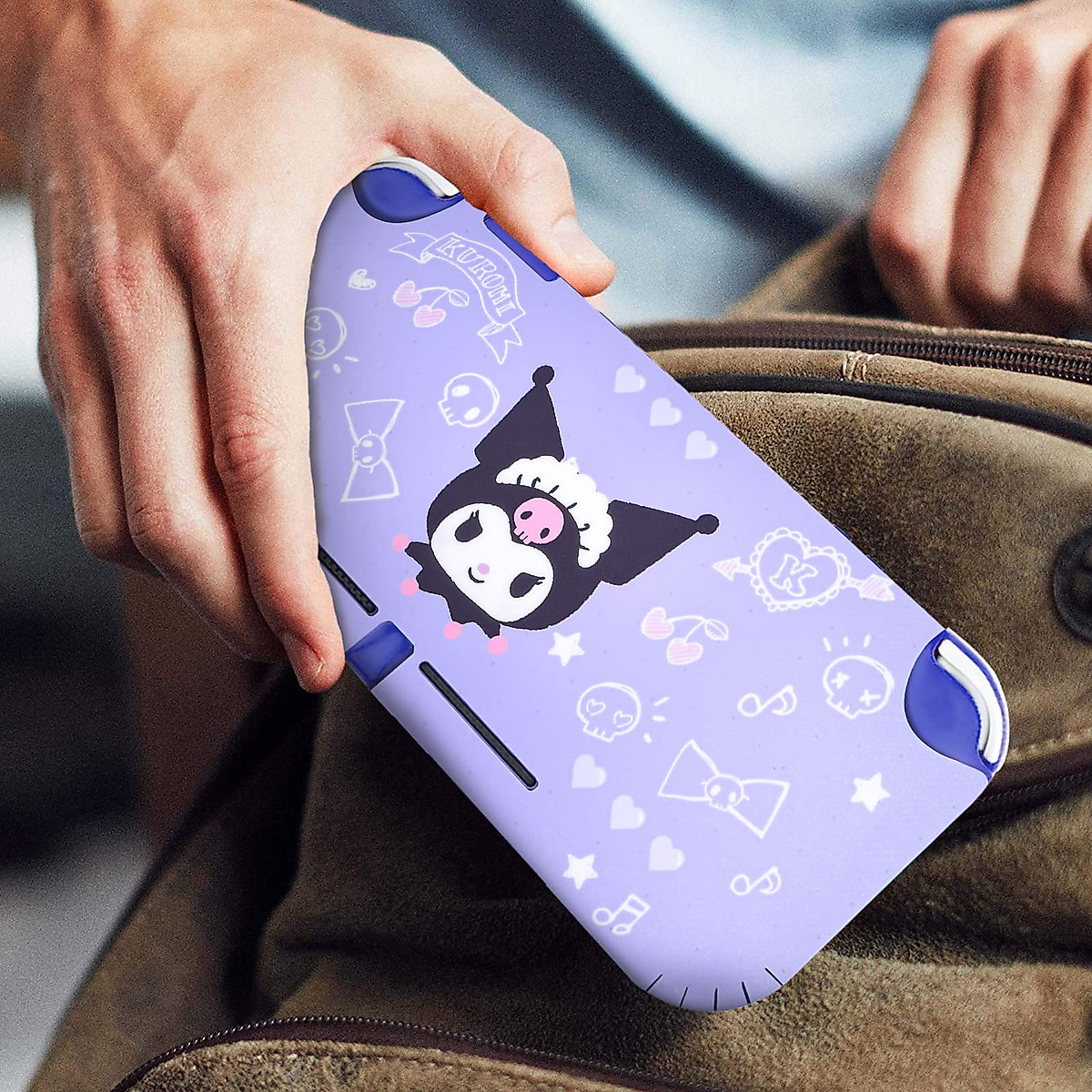 DLseego Switch Lite Skin Sticker Little Devil Rabbit Full Wrap Protective Decal Cute Cartoon Anime Vinyl Console Joy Con Cover - Purple