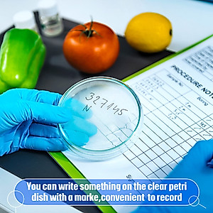 200 Pack Sterile Plastic Petri Dishes with Lids 90mm Dia x 15mm Deep Clear Thick Science Dish Lab Cell Culture Dishes for Lab Science Experiment Lab Analysis Equipment Projects Supplies