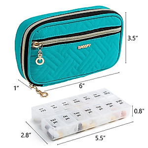 BAGSFY Pill Organizer Case 2 Times a Day- Weekly Medicine Organizer Travel Pill Box with Removable Seven-Day Medicine Case Container for Fish Oil, Vitamin, Supplement