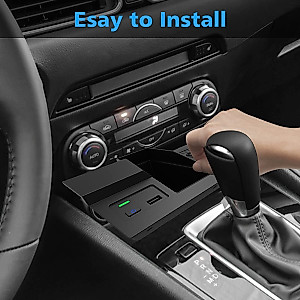 CarQiWireless Wireless Car Charger for Mazda CX5 2017-2024 2023 Accessories, Wireless Phone Charging Pad for CX-5 2018 2019 2020 2021 2022