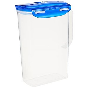 LOCK&LOCK Lock & Lock Aqua Fridge Door Flip Top Lid, 2 litres, Semitransparent Water Jug, 8.5-cup, Transparent