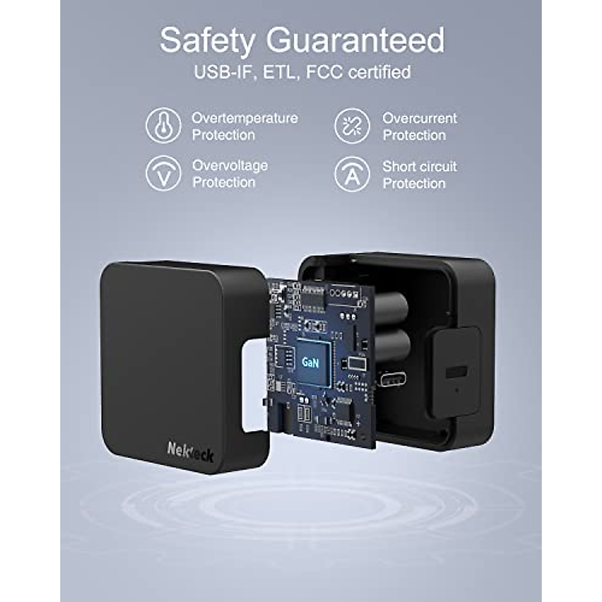 Nekteck 60W USB C Charger [GaN Tech], PD 3.0 Fast Charger[USB-IF & ETL Certified] with Foldable Plug, Compatible with MacBook Air/Pro, iPad Air/Pro, iPhone 13 Pro Max, Switch, Galaxy, Pixel and More.