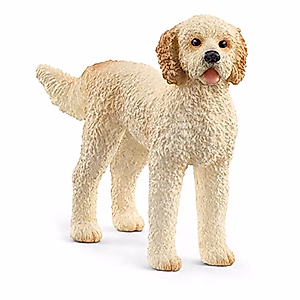 Schleich Farm World Goldendoodle Dog Figurine - Highly Detailed and Durable Animal Toy, Fun and Educational Play for Boys and Girls, Gift for Kids Ages 3+
