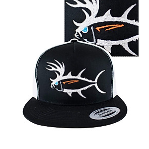 NICERIDE Buckeye Classic Snapback Mesh Back Trucker Baseball Hat (Black/White)