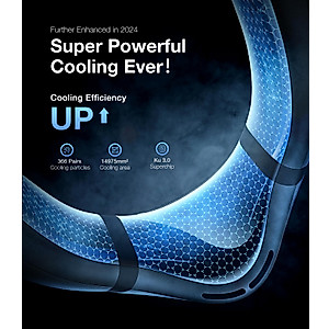 TORRAS [COOLiFY Cyber・2024 Flagship] Neck Air Conditioner, Ultimate Immersive Cooling Portable Neck Fan Rechargeable with 6000mAh, Neck Cooler Neck Fans that Blow Cold Air for gifts