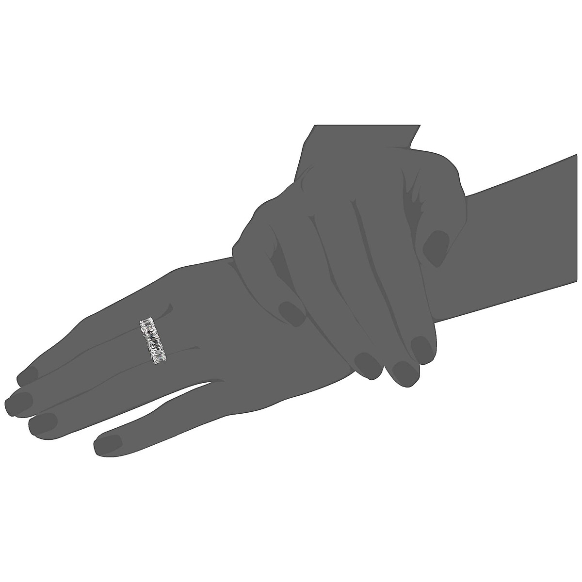 Swarovski Vittore Wide Ring Silver 7