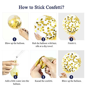 187pcs Navy Blue and Gold Balloons Arch Garland Kit, 5 10 12 18 inch Royal Blue Gold White Balloons with Gold Star Foil Balloons for Anniversary Wedding New Year Birthday Party Decorations