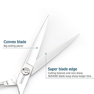 6" Professional Hair Scissors Cutting Shears 440C Hair Cutting Scissors Haircut Scissors Sharp Barber Scissors Barber Shears Convex Edge KINSARO