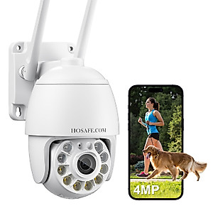 Security Camera Outdoor, Hosafe WiFi IP Camera Home Security System, Floodlight AI Motion Detection, Pan Tilt Auto Tracking, Two Way Audio, Color Night Vision, Waterproof Video Surveillance Camera