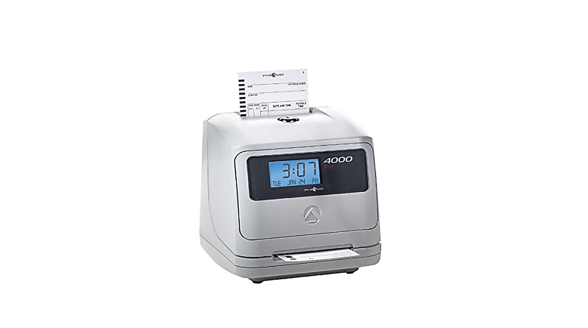 Pyramid 4000 Auto Totaling Time Clock for 50 Employees