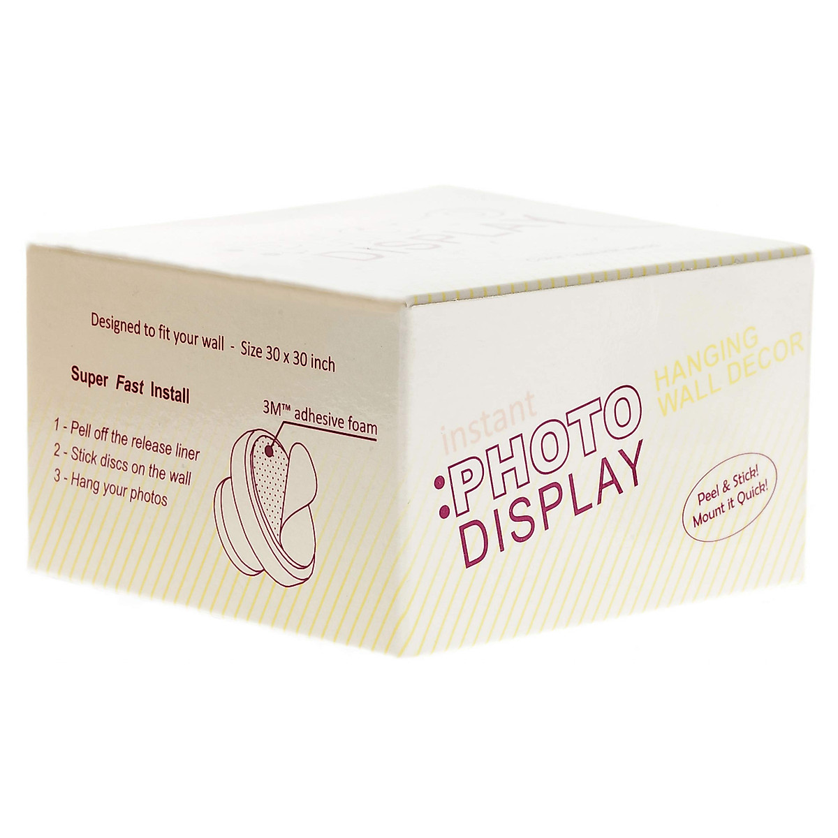 BIZYAC Hanging Photo Display Room Wall Decor - Sculptural Picture Frames Collage - 5 Strings with 30 Clips - 3M Self Adhesive Hooks - No Holes Drilling - 30 x 30 inch