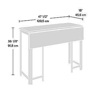 Sauder North Avenue Table with Drop Leaf, Faux Concrete Finish