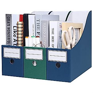 komstuon Magazine File Holder(6 Pack), Cardboard Magazine File Holder,Document Organizer,Desk File Organiser For School, Office, Home Magazine File Storage