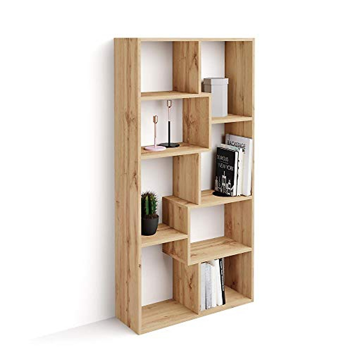 Mobili Fiver, Iacopo XS Bookcase (63.31 x 31.5 in), Rustic Oak, Made in Italy