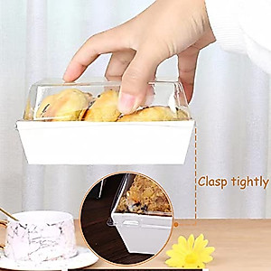 RomantiBaking 30 Pack Bakery Boxes 4x4x2.55 Inches Charcuterie Boxes with Clear Lids Cookies Boxes Mini Cake Boxes Treat Boxes Chocolate Truffle Boxes Party Wedding Favor