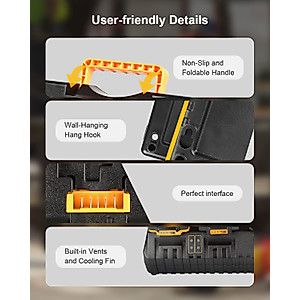 Lenoya DCB104 Battery Charger Replacement for Dewalt 12V/20V Max Battery Charger Station DCB104(Black)