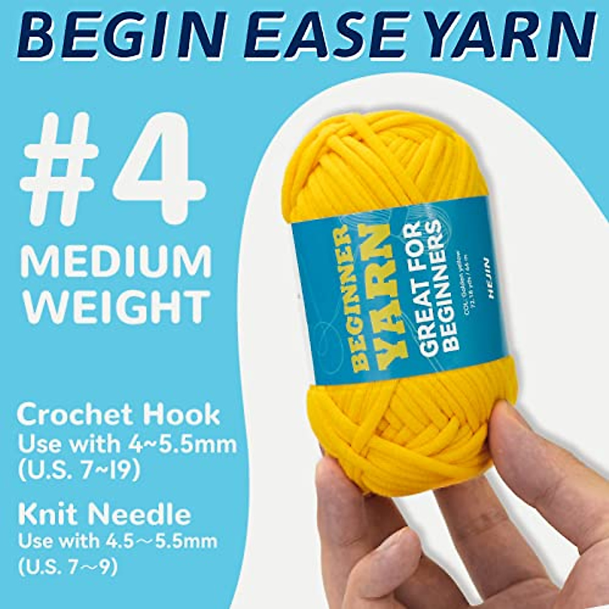 50g Blue Yarn for Crocheting and Knitting;80M Cotton Yarn for Beginners with Easy-to-See Stitches;Worsted-Weight Medium #4;Cotton-Nylon Blend Yarn for Beginners Crochet Kit Making 1PACK
