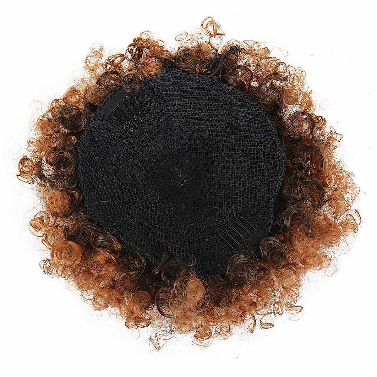 LEOSA High Puff Afro Ponytail Drawstring Short Afro Kinky Curly Pony Tail Clip in on Synthetic Curly Hair Bun Made of Kanekalon Fiber Puff Ponytail Wrap Updo Hair Extensions with Clips (T1B/30)