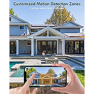 Recacam Solar Security Cameras Wireless Outdoor, 2K 355° PTZ Outdoor Camera Wireless, 2.4G Wi-Fi Cameras for Home Security with PIR, 2-Way Talk, IP65, 4dbi, Spotlight/Siren, Color Night Vision