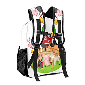 NZOOHY Farm Animals Personalized School Backpack for Kid Boy Girls Primary Daypack Bookbag Custom Name Travel Bag