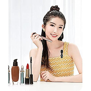 Futoice K35 Wireless Lavalier Microphone - Intelligent Noise Reduction Black Small Microphone with USB Cable for Video Vlog Podcast Outdoor Live Broadcast Interview Radio (Two Microphones & Receiver)