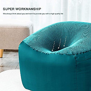 CHUN YI Spandex Bean Bag Chair Cover(No Filler), Stuffable Beanbags for Organizing Children Plush Toys or Memory Foam and Others Extra Large Seat Coat with Zipper(Large 31.5"x31.5"x17.5",Teal)