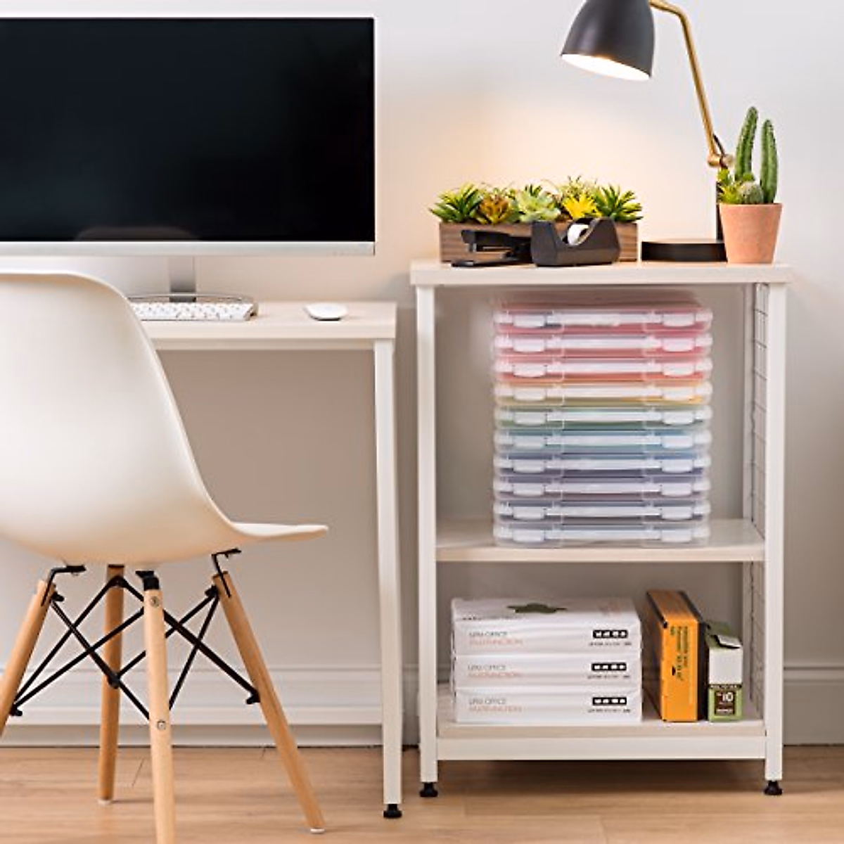 IRIS USA Portable Board Game Organizer Plastic Project Storage Case Box with Snap-Tight Latch, 10-Pack, Fits 8.5" x 11" Papers, for Games Puzzle Magazine A4 Paper Craft Hobby Art Supplies, Slim,Clear