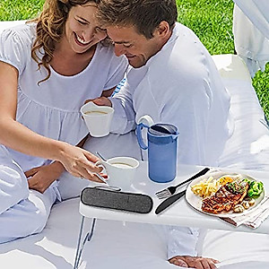 Travel Utensils Set with Case Reusable Portable Cutlery Set Stainless Steel 8pcs Including Dinner Knife Fork Spoon Chopsticks straws(Black)