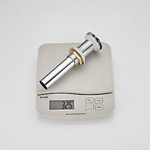 BWE Chrome Pop Up Sink Drain Fits Bathroom Standard Sink Hole 1-1/2" to 1-3/4"Bathroom Faucet Vessel Vanity Sink Drain Stopper Without Overflow