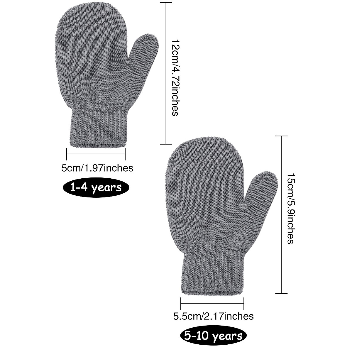 SATINIOR 3 Pairs Toddler Magic Stretch Mittens Little Girls Soft Knit Mitten Baby Boys Winter Knitted Gloves