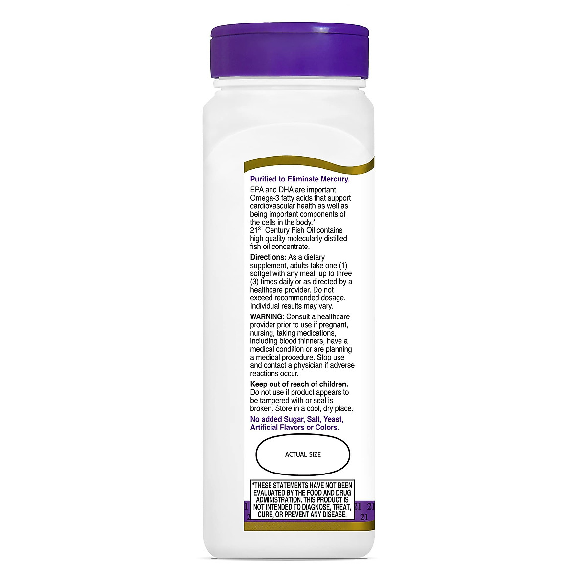 21st Century Maximum Strength Omega-3 Fish Oil 1200 Milligrams 90 Sgels