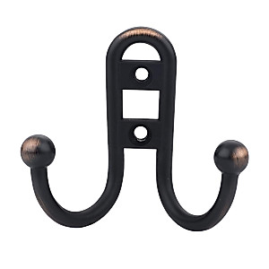 Amazon Basics Robe Hook - Oil Rubbed Bronze, Pack of 5