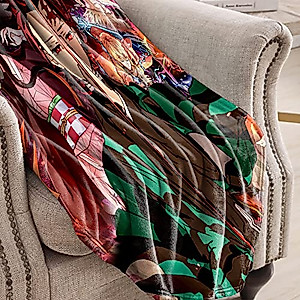 Japanese Anime Flannel Blanket 2set, Soft Lightweight Fleece Throw Blanket with Pillowcase Warm Durable Sofa Couch Decor Beding