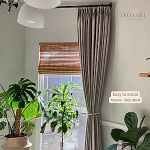 Deco Azul Curtain tiebacks - Curtain Hooks for Drapes - Boho Curtain tie Backs - Natural Wood Bead Curtain Ties - Curtain Holdbacks - Drappery Tiebacks - Curtain Holders - Set of 2