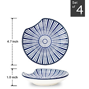 KitchenTour Ceramic Spoon Rest, 4.7 inch Spoon Holder for Kitchen Counter, Spoon Rest for Stove Top Coffee Spoon Rest, Cooking Utensil Rest Holder for Ladle, Spatula, Set of 4