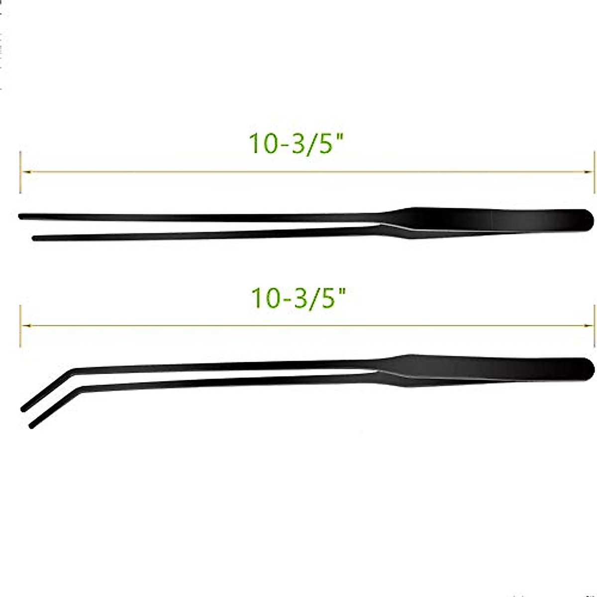 MRTIOO Reptile Stainless Steel Long Tweezers Feeding Tongs, Lizards Snake Gecko and Tarantula Supplies, Terrariums Aquarium Fish Tank Tools - Black 2Pcs