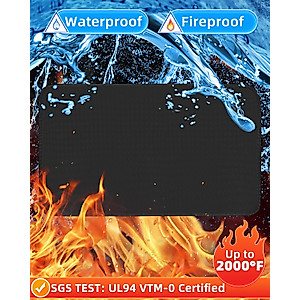 TOHONFOO 24" x 31" Grill Mat Fireproof for Outdoor Grill Protecting Prep Barbecue Table - Heat Resistant BBQ Tabletop Grilling Griddle Pad, Easy to Clean & Storage - Waterproof & Foldable, 1.2mm