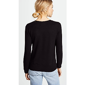 Monrow Women's Supersoft Crew Neck Sweatshirt, Black, Extra Small