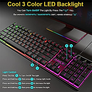 Gaming Keyboard Wired Gamer keyboards With RGB Backlit 104 Rubber Keycaps