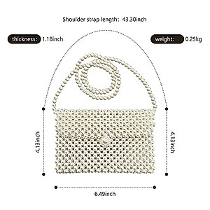 Frutain Pearl Purse for Women,Beaded Purse Pearl Bag,Pearl Clutch Purse for Women and Girl,for Party Appointment