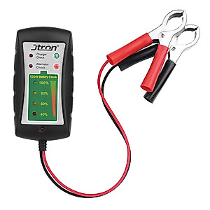 Jtron Automotive Battery Tester 12V-24V, Load Tester LED Digital Alternator Tester Analyzer Auto Motorcycle System Analyzer, 6 LED Diagnostic Tool Repair Tool Auto Battery Tester for All Batteries