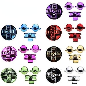 Limentea Chrome Buttons A B D-Pad Direction Keypads Power ON Off Buttons for Gameboy GB DMG-01 Replacement (Chrome Rose Red)