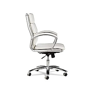 Alera ALENR4206 Neratoli Series Mid-Back Slim Faux Leather Chair - White/Chrome