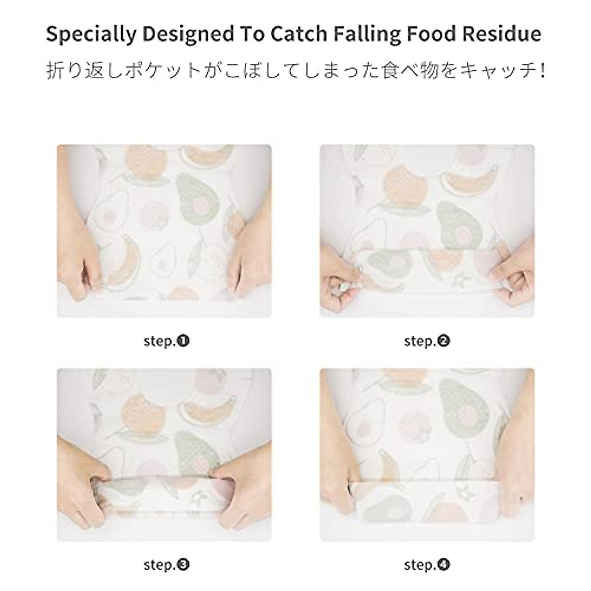 Poksun Baby and Infant Disposable Travel Bibs - Soft, Leakproof, for Toddlers Babies, Feeding, Traveling, (60PCS) Fruit