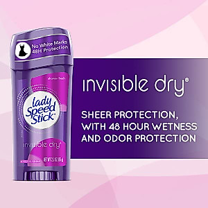 Lady Speed Stick Invisible Dry Shower Fresh Antiperspirant Deordorant, 2.3 oz, Pack of 3