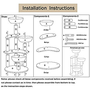 54" Modern Cat Tree Tower for Large Cats, 3Cat Nests Manual Hand Woven Multilevel Huge Paws Pals Cat Tree, Wood Cat Tower, Cat Scratching Tree, Cat Condo, Cat Lover Gift, Real Branch Luxury Cat Condo