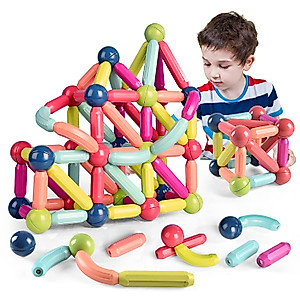 Jofarstep Magnetic Balls and Rods Set, Magnetic Building Set, Magnetic Balls and Sticks - Featuring Safe, Extra-Strong, Montessori Toys STEM Stacking Toys for Boys & Girls 3+ (42 PCS)